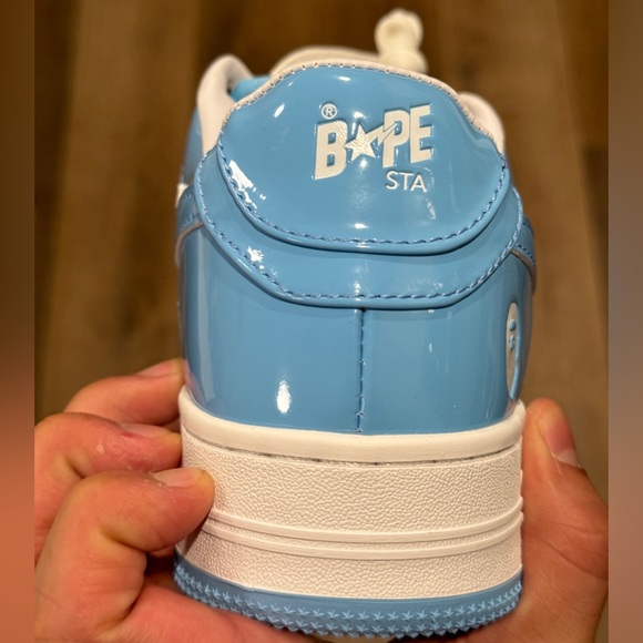 Bape | Shoes | Bapesta Lows Patent Leather Blue 222 Mens Size 75 | Poshmark